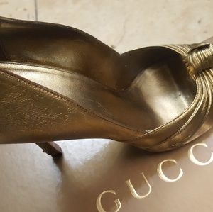 Gucci | Shoes | Authentic Gucci Gold Heels | Poshmark
